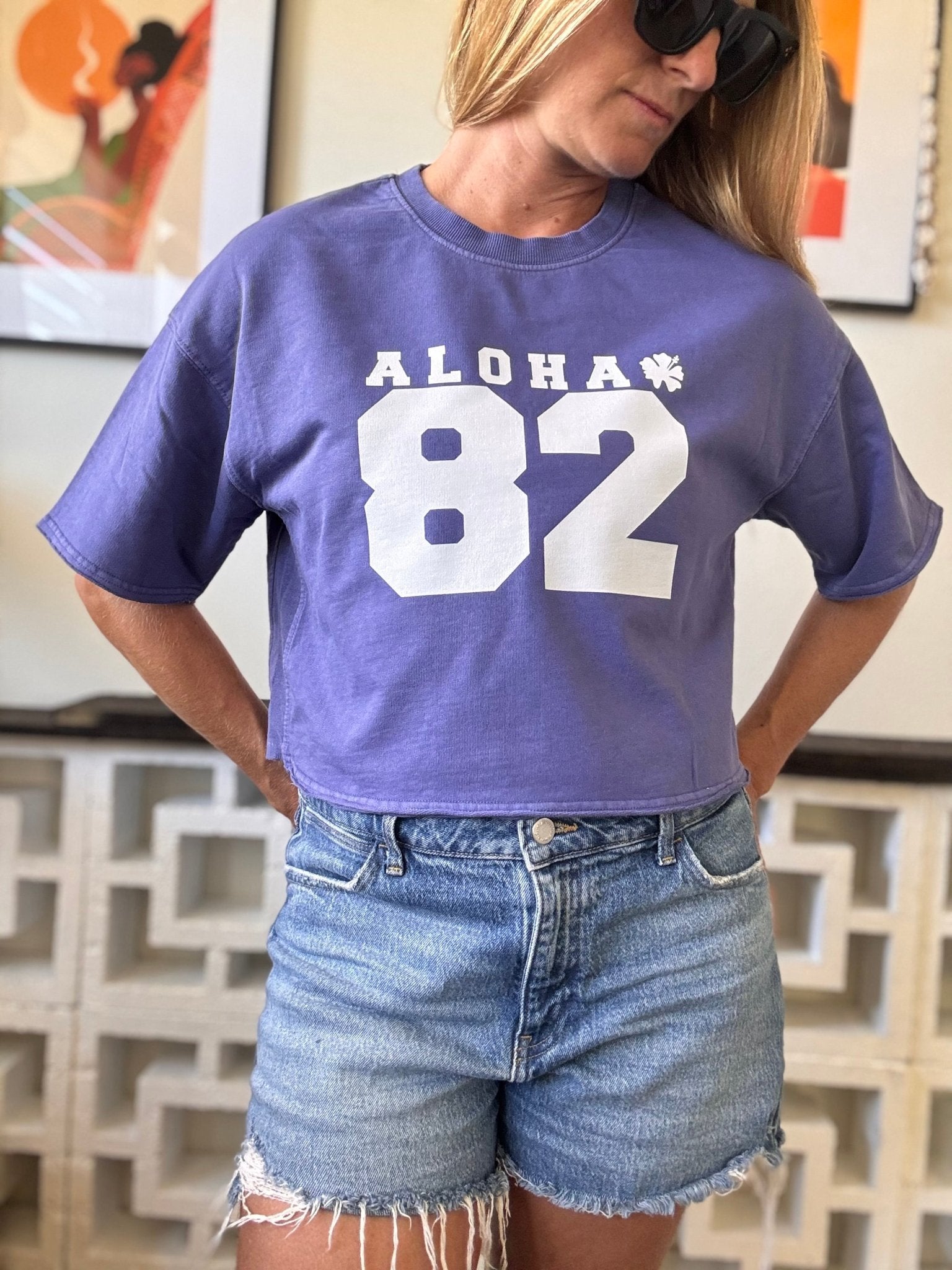 Aloha Game Time Cropped Tee – The Salty Babe